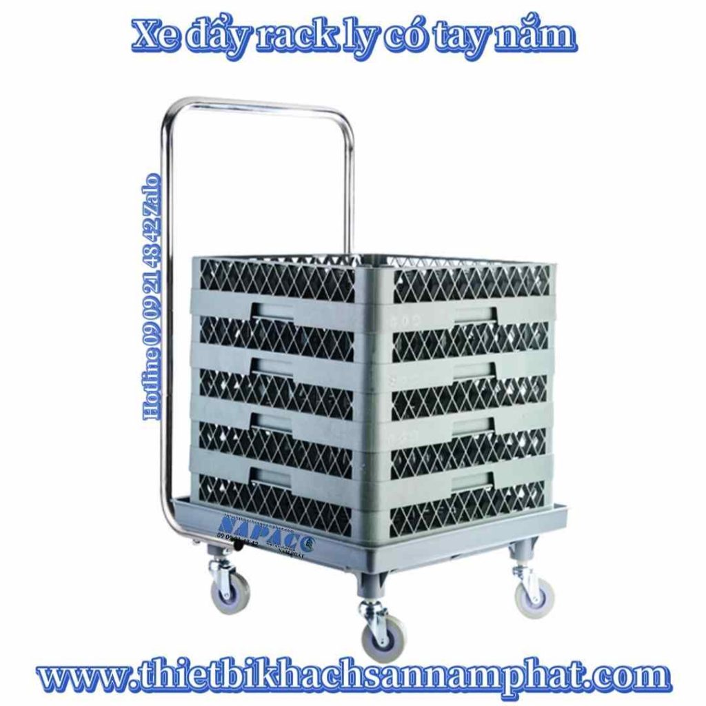 [Top 3] Xe đẩy rack ly có tay nắm phục vụ nhà hàng khách sạn