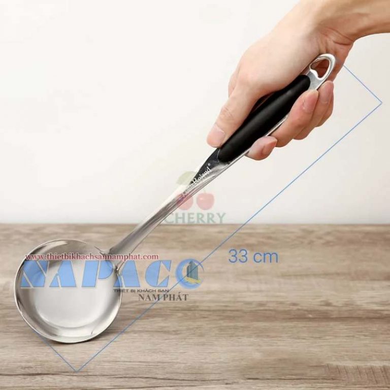 VÁ CANH INOX CÁN GỖ 36CM CHERRY - NAPACO